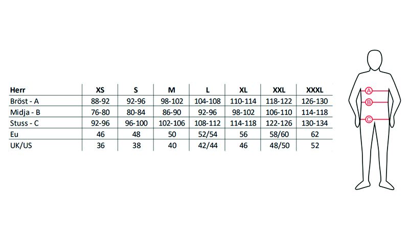 Storleksguide för dam- & herrplagg i hög kvalité | Holebrook